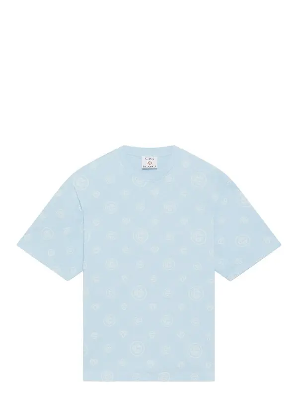 Casablanca Applique Monogram Oversized Short Sleeve T-shirt - Blue