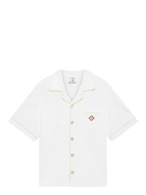 Casablanca Towelling Monogram Short Sleeve Shirt - White