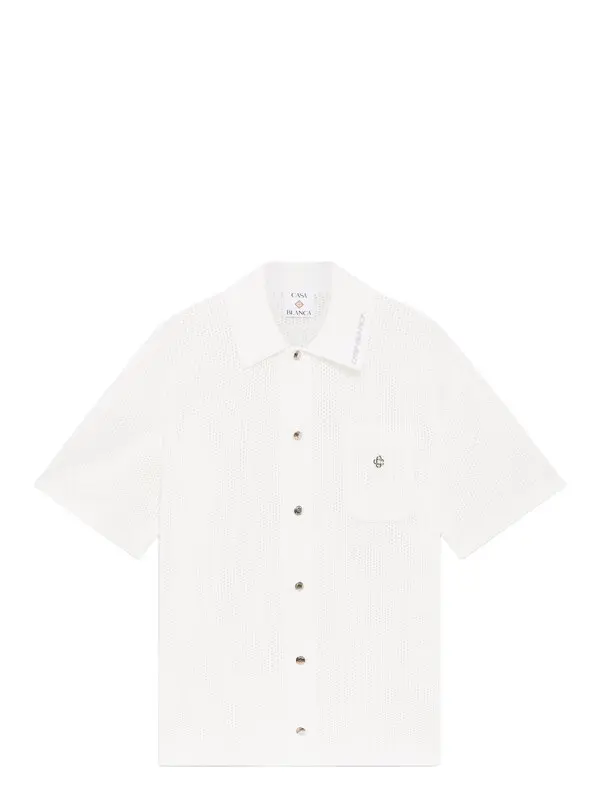 Casablanca Short Sleeve Mesh Shirt - White