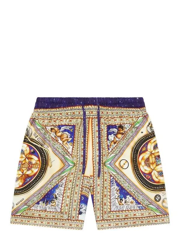 Casablanca Plafond Orne De Musique Silk Shorts - Multicolor