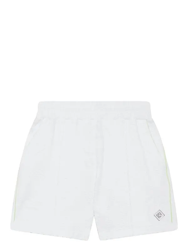 Casablanca Towelling Monogram Short - White