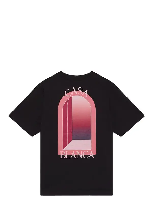 Casablanca Pink Arches Short Sleeve T-shirt - Black