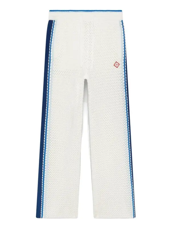 Casablanca White & Striped Mesh Track Pants - Blue