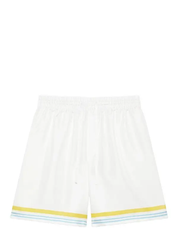 Casablanca Tennis Landscape Silk Shorts - White