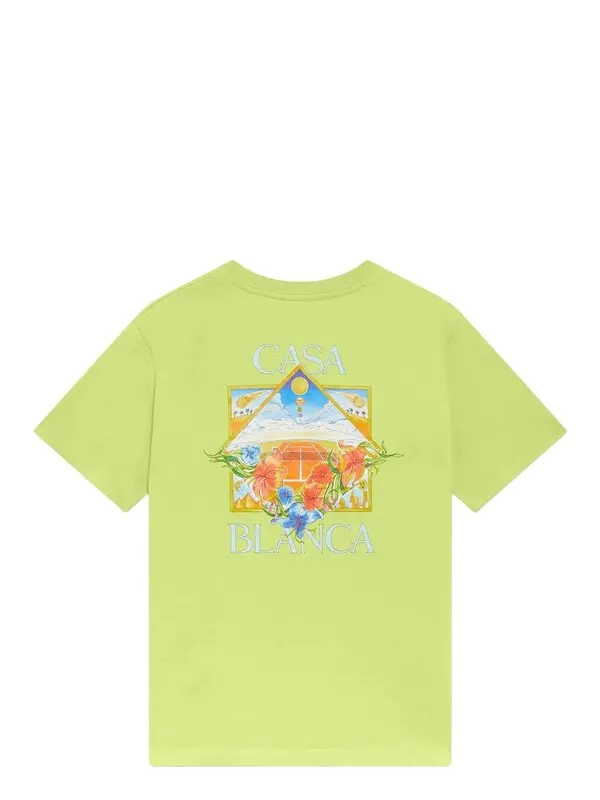 Casablanca Lime Flower Court Icon Short Sleeve T-shirt - Multicolor