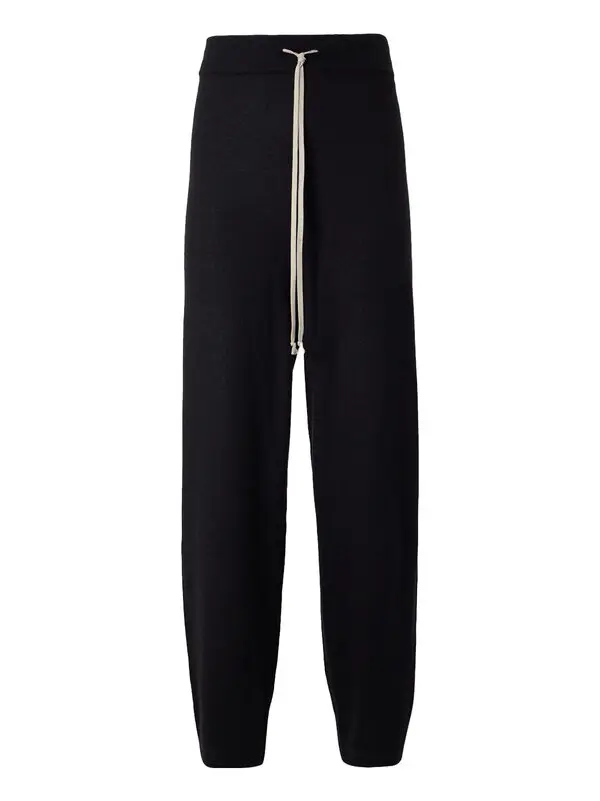 Rick Owens Tapered Boiled-cashmere Sweatpants - Black