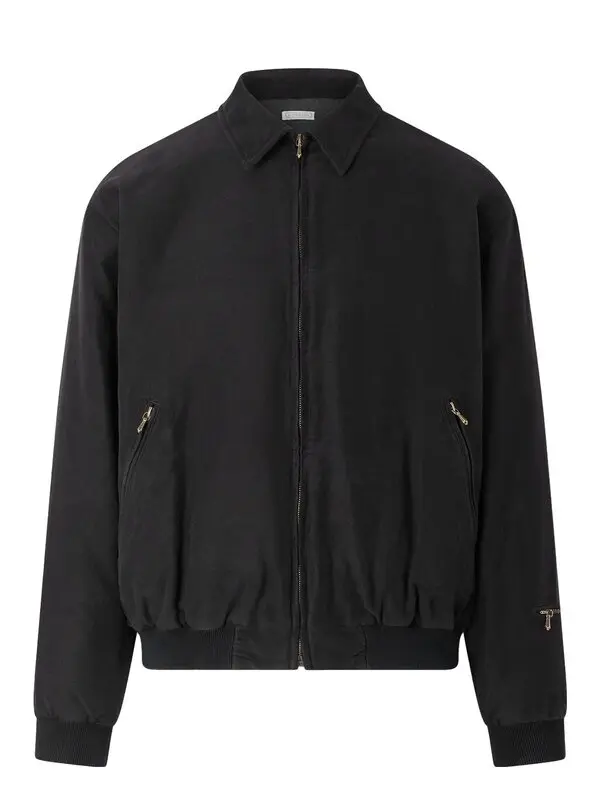 A.PRESSE Cotton And Silk-blend Moleskin Bomber Jacket - Black