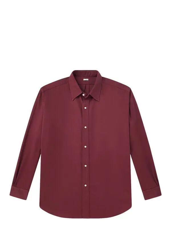 A.PRESSE Cotton-twill Shirt - Burgundy
