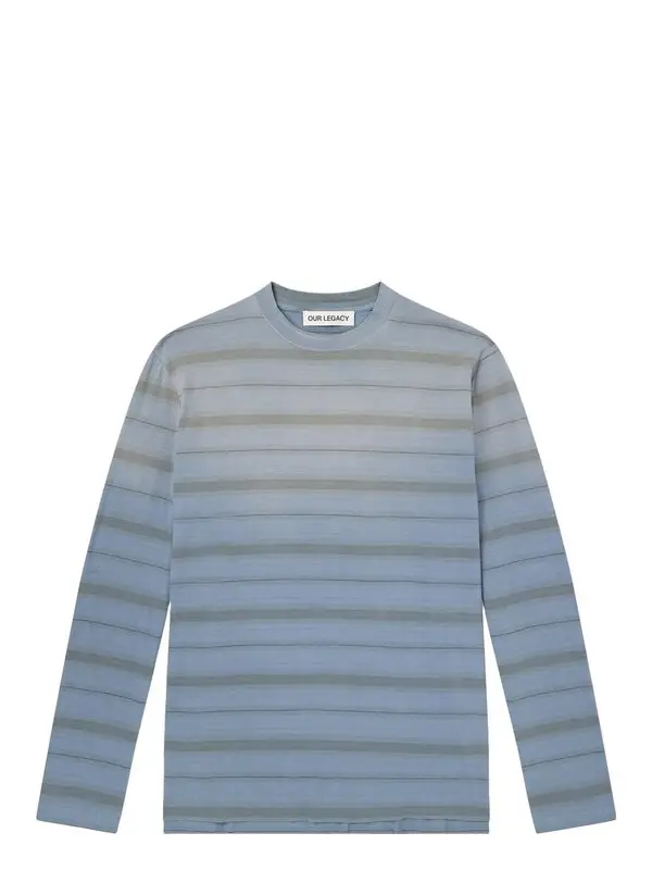 Our Legacy Striped Cotton-jersey T-shirt - Blue