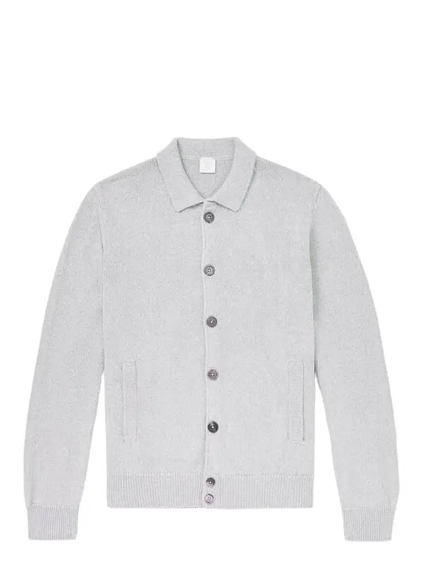 Eleventy Cotton And Silk-blend Cardigan - Gray