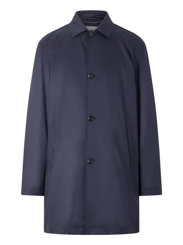 Canali Microfibre Coat - Blue