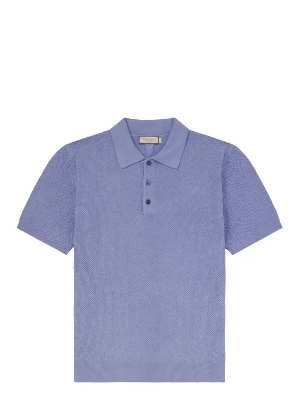 Canali Cotton-piqué Polo Shirt - Blue
