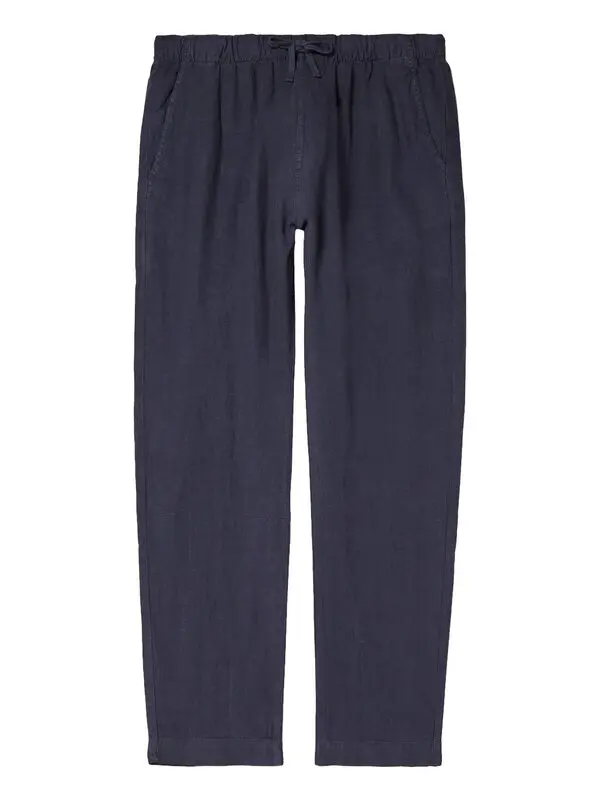 Hartford Joggy Straight-leg Linen Trousers - Blue