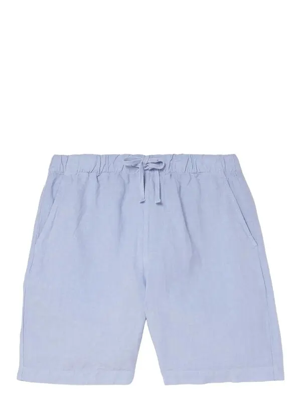 Hartford Joggy Straight-leg Linen Bermuda Shorts - Blue