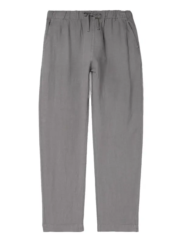 Hartford Joggy Straight-leg Linen Trousers - Gray