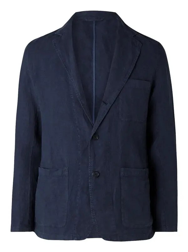 Hartford Jobby Pat Linen Suit Jacket - Blue