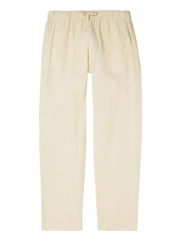 Hartford Joggy Straight-leg Linen Trousers - Yellow