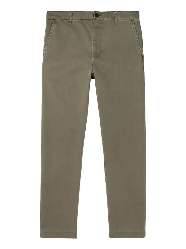 FRAME The Straight Cotton-twill Chinos - Green