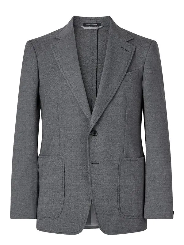 TOM FORD Shelton Wool-blend Blazer - Gray