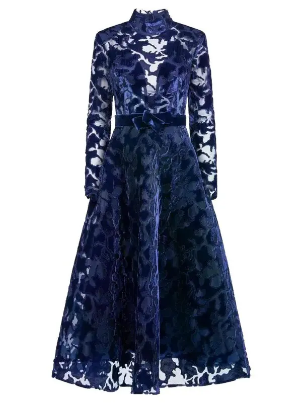 ARAFTU Bow Appliqué Dress - Blue