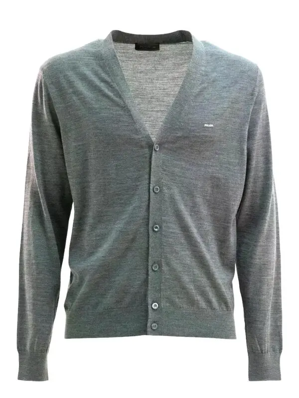 Prada V-neck Cardigan - Grey