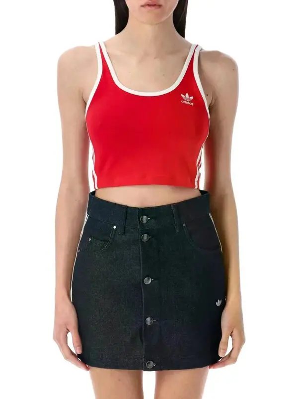 Adidas 3-stripes Cropped Tank Top - Red
