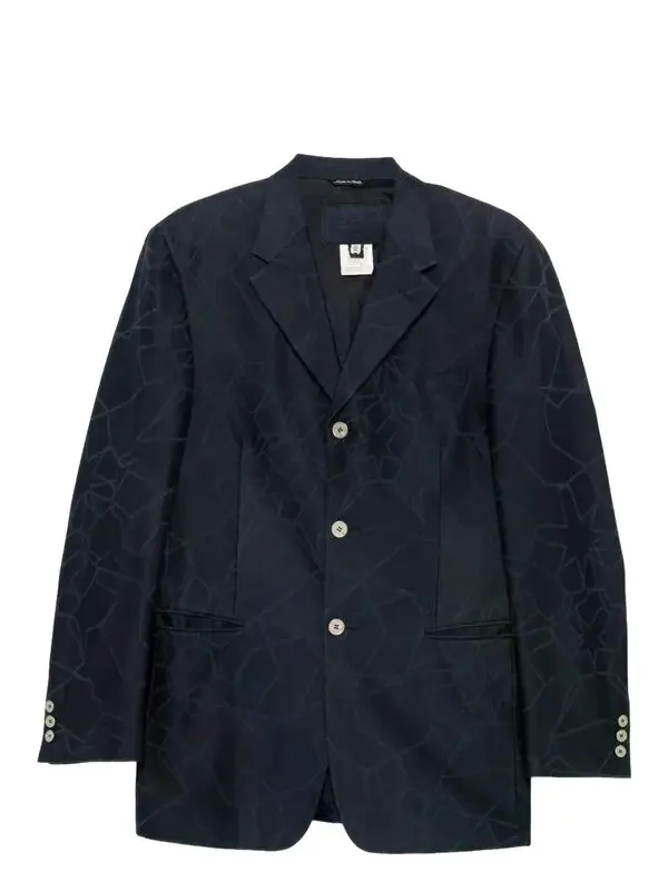 Versace 1990s Printed Blazer - Blue