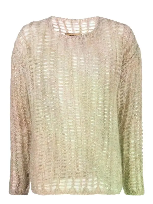 UMA WANG Open-knit Crew Neck Jumper - Neutrals