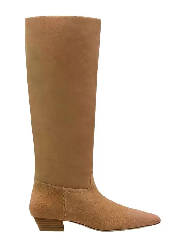 STUART WEITZMAN Stassi Square-toe Boots - Neutrals