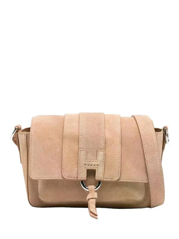 Hogan Trend Flap Suede Shoulder Bag - Neutrals
