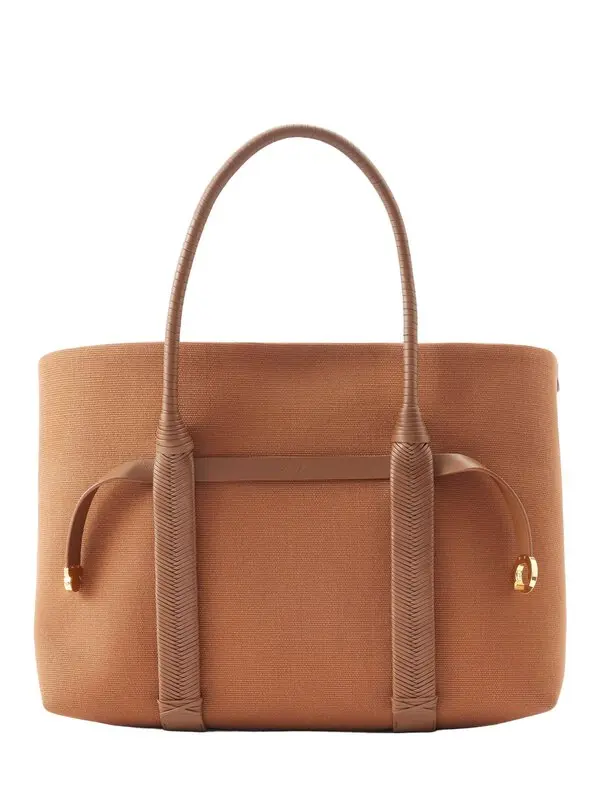 Loro Piana Ghiera Leather-trimmed Canvas Tote - Beige
