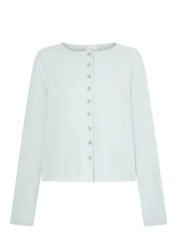 ALLUDE Ribbed Cotton And Cashmere-blend Cardigan - Blue