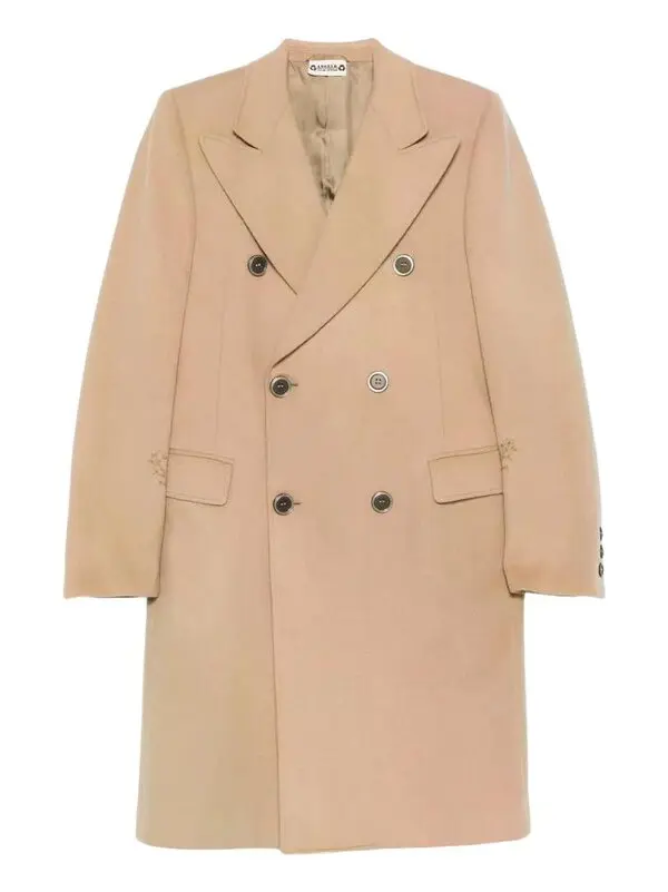 A.N.G.E.L.O. VINTAGE CULT Wool Double-breasted Coat - Neutrals
