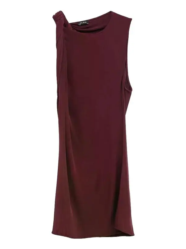 Atlein Knotted Draped Top - Red