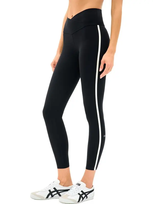Splits59 Mia Rigor Legging W/ Stripe - Black/white