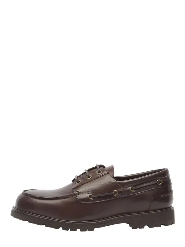 Studio Nicholson Gusto Leather Boat Shoe - Cocoa