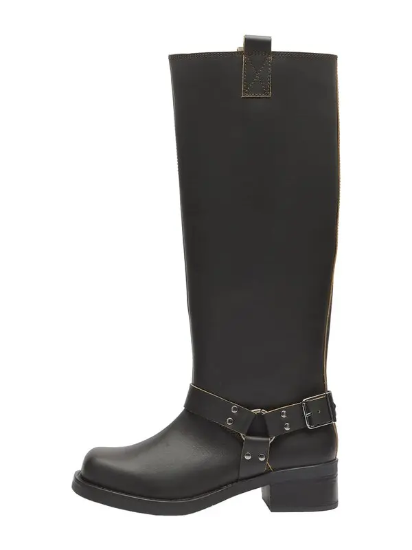 SAMSØE SAMSØE Sabrenta Knee-high Buckled Boots - Black Olive