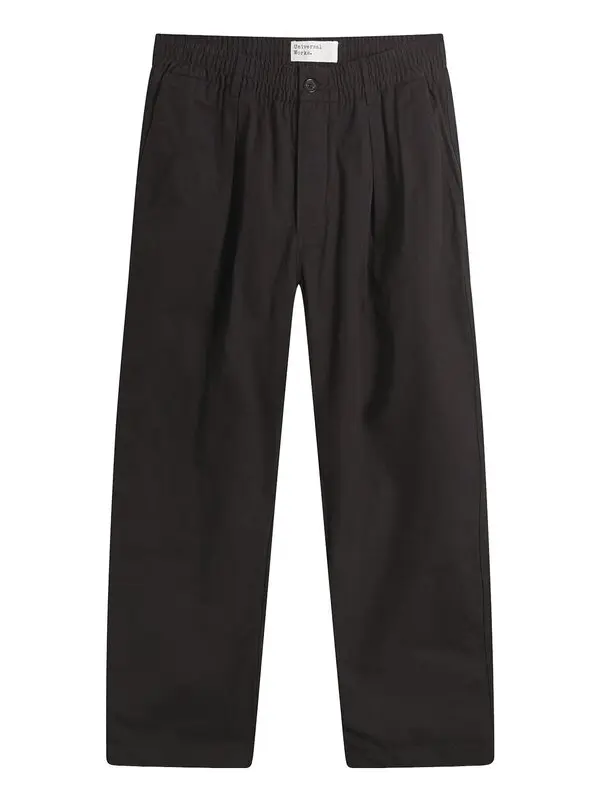 Universal Works Summer Canvas Pleated Track Pant - Licorice