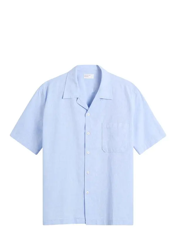 Universal Works Sido Linen Mix Road Shirt - Sky Blue