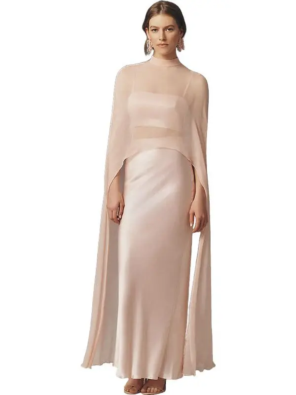 MARE MARE Lydia Satin Skirt And Cape Set - Ice Pink