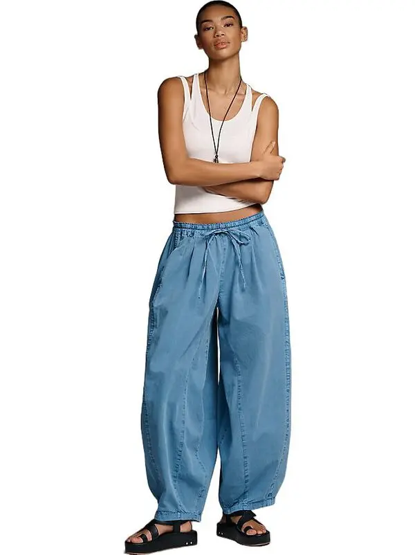 PILCRO Rena Denim Balloon Pants - Blue