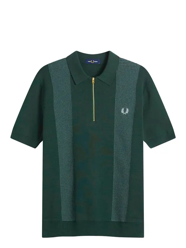 Fred Perry Panel Knitted Polo Shirt - Grassroots