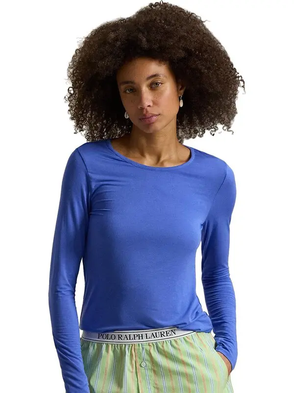 Ralph Lauren Stretch-blend Long-sleeve Tee - Amparo Blue