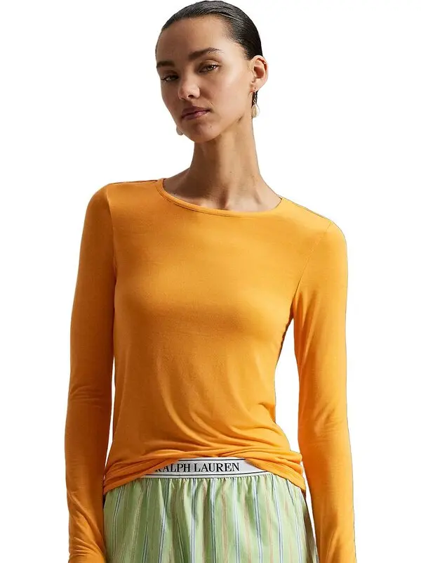 Ralph Lauren Stretch-blend Long-sleeve Tee - Carrot Curl