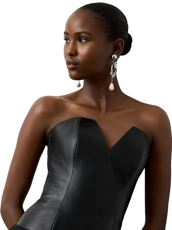Ralph Lauren Harling Lambskin Bustier - Black