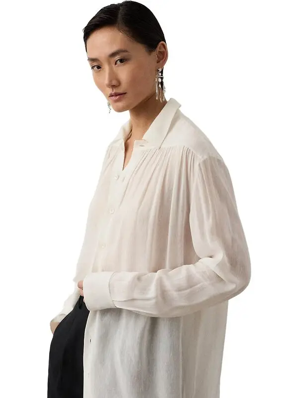 Ralph Lauren Karmen Linen Voile Shirt - Cream