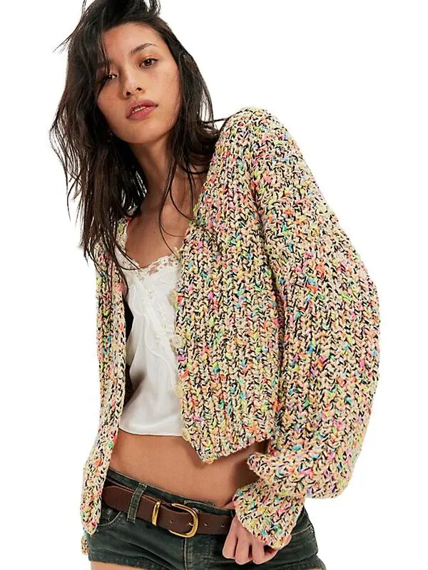 Free People Flea Market Cardigan - Neon Sand