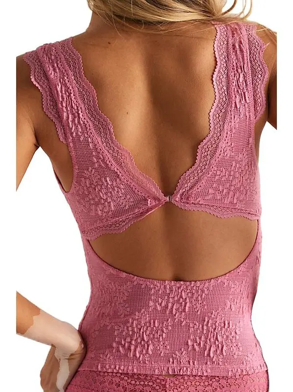 Free People Loved You First Lace Cami - Floral Pink