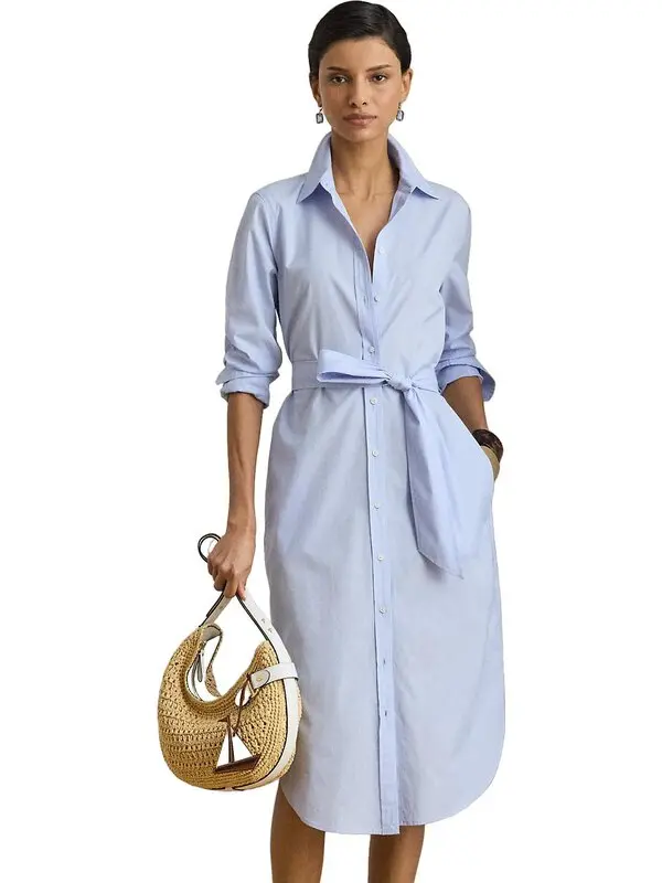 Ralph Lauren End-on-end Cotton Shirtdress - Light Sky Blue