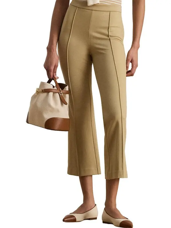 Ralph Lauren Twill Flare Ankle Pant - Birch Tan